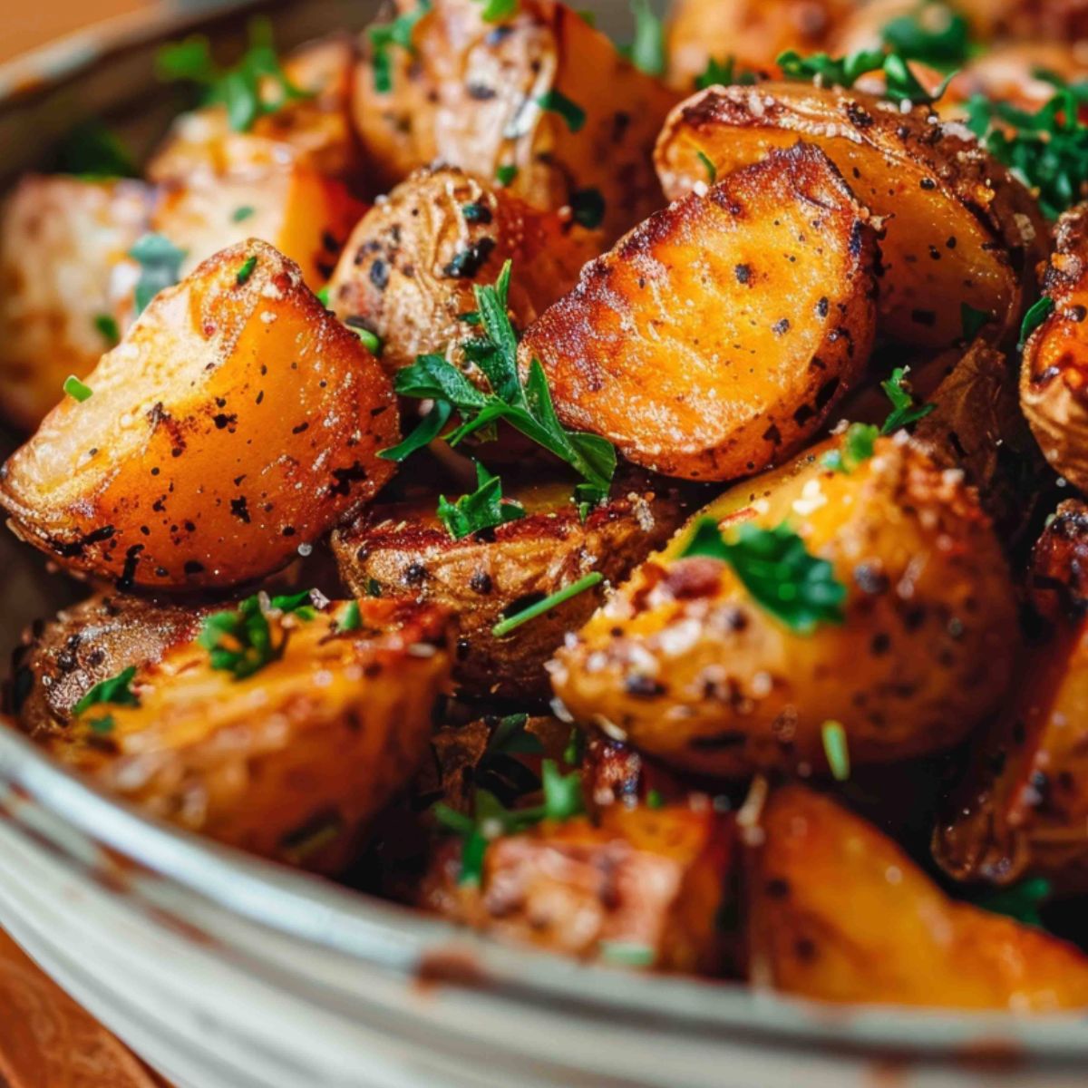 Crispy Garlic Parmesan Potatoes - Lauren Lane